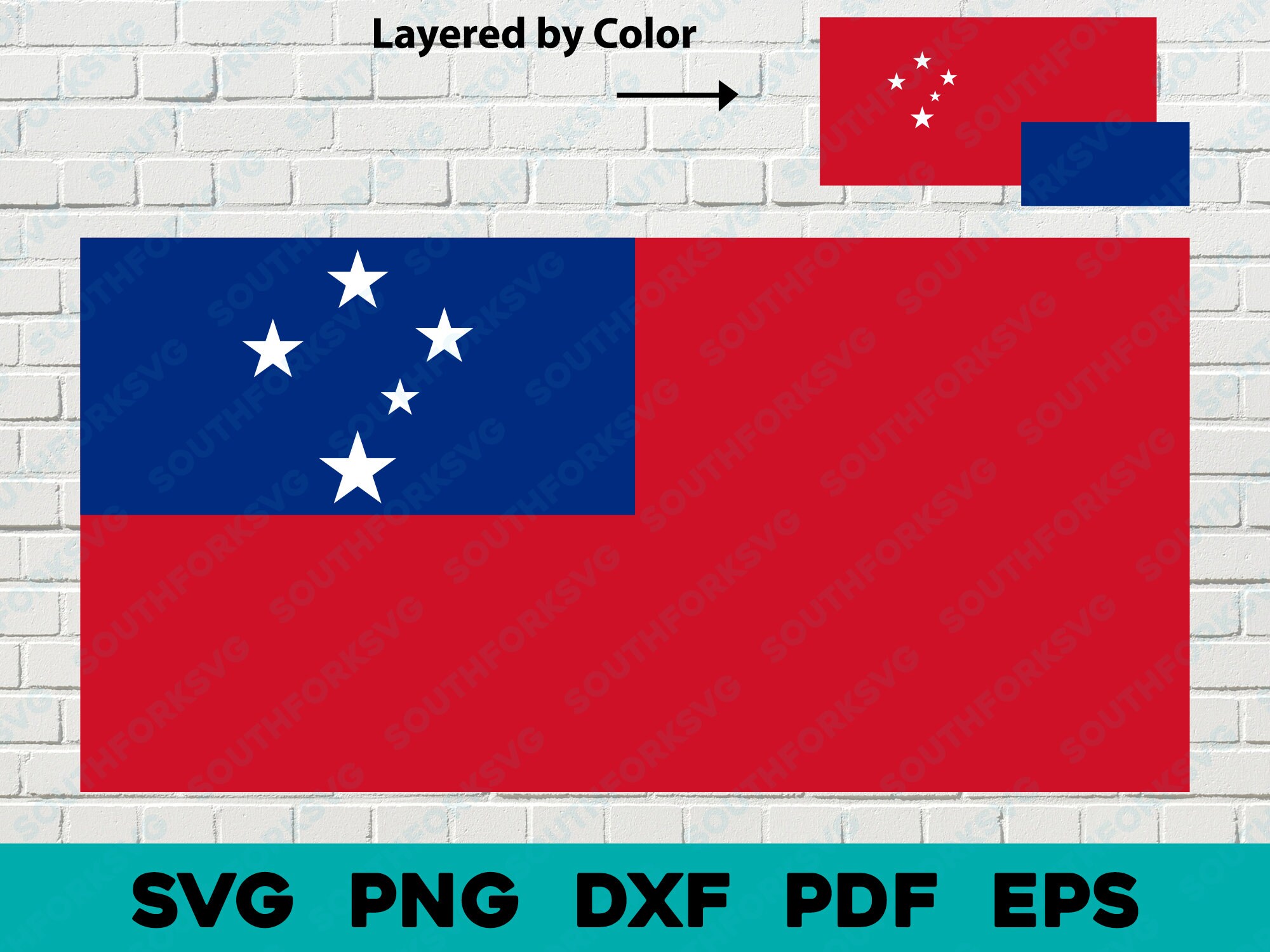 Samoa National Country Flag Svg Png Dxf Eps Pdf Layered by - Etsy Australia