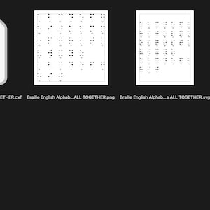 English Braille Alphabet and Numbers 0-9 SVG PNG DXF Vector Graphic ...