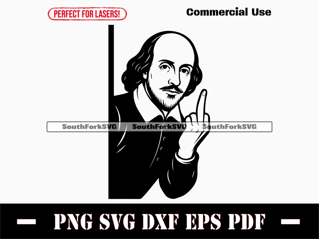 Peering Shakespeare Middle Finger Svg Png Dxf Eps Pdf | Vector Graphic ...
