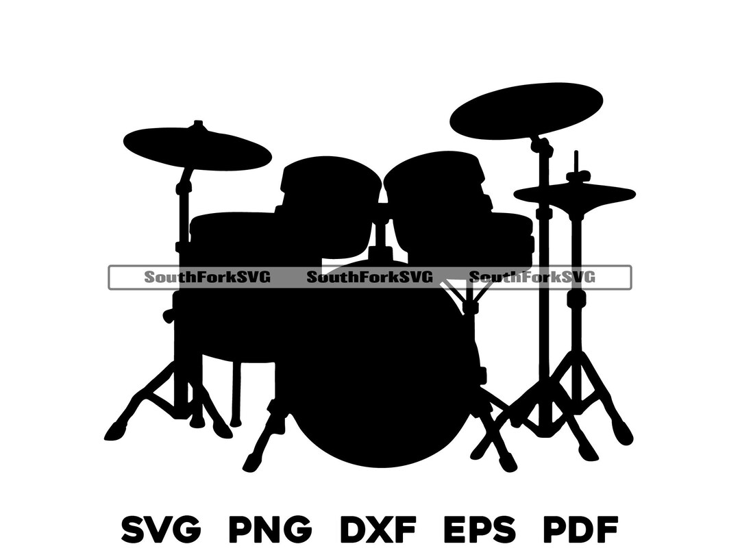 Drum Set Silhouette Design | Svg Png Dxf Eps Pdf | Vector Graphic ...