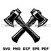 Crossed Hatchets | Svg Png Dxf Eps Pdf | Vector Graphic Cut File Laser ...