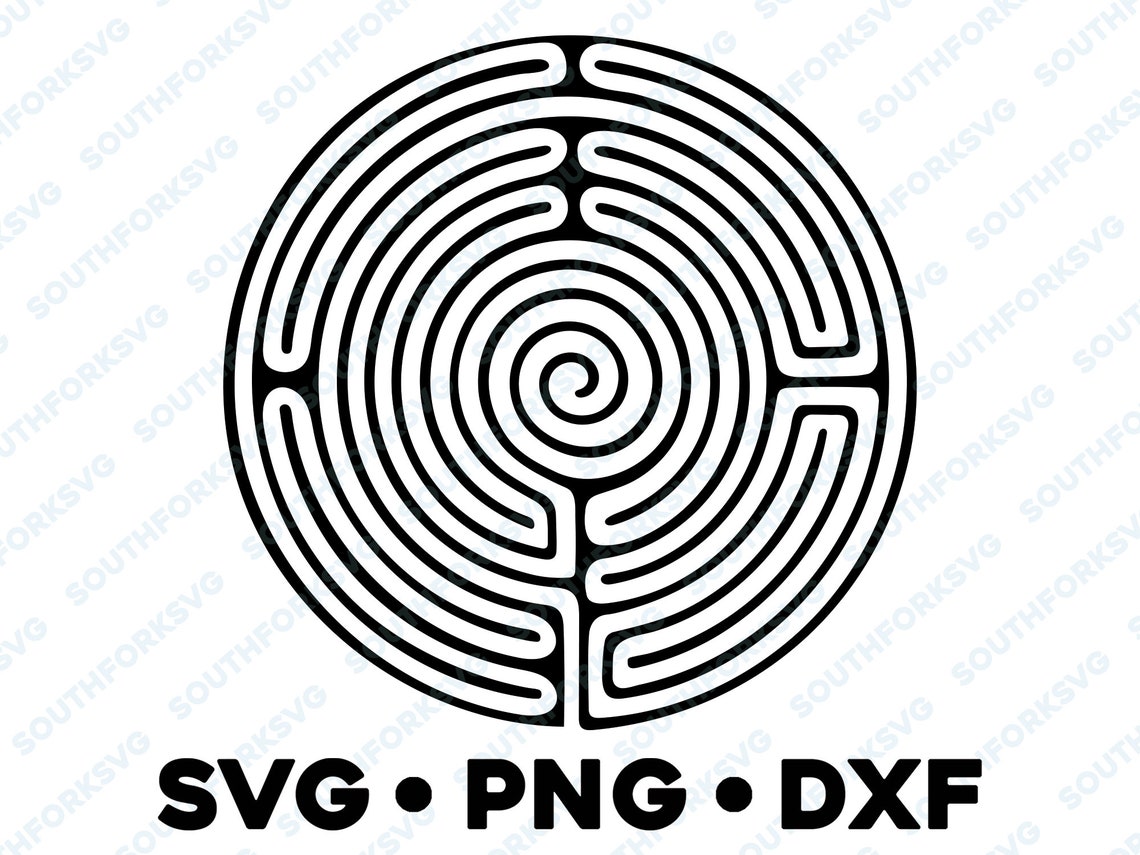 Circle Swirl Labyrinth Maze SVG PNG DXF Puzzle Geometric | Etsy
