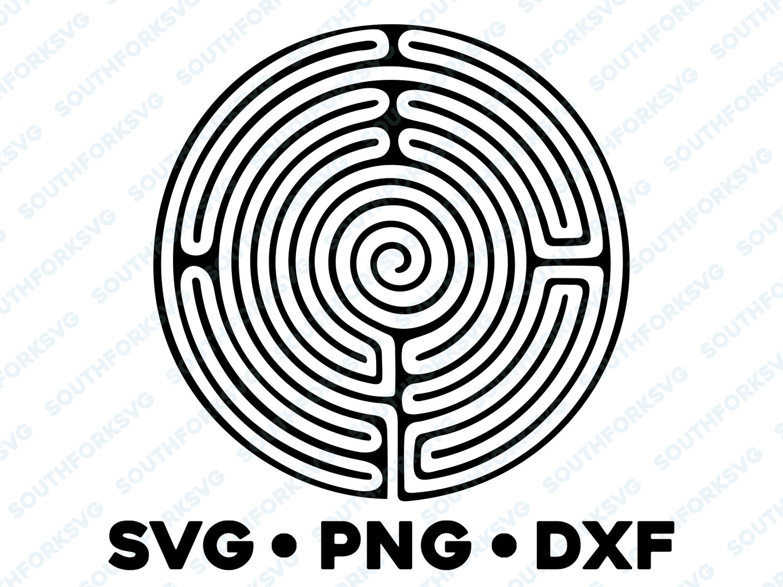 Circle Swirl Labyrinth Maze SVG PNG DXF Puzzle Geometric | Etsy