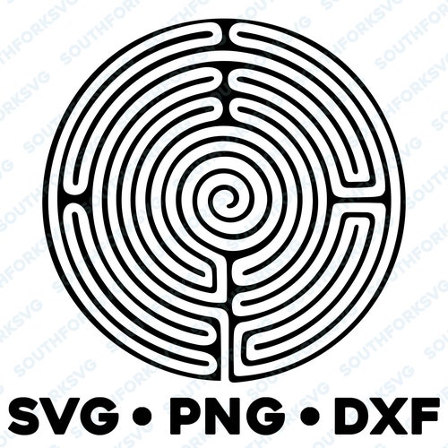 Circle Labyrinth SVG PNG DXF Symbol Vector Transparent Cameo - Etsy