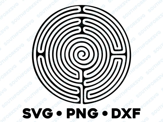 Circle Swirl Labyrinth Maze SVG PNG DXF Puzzle Geometric | Etsy