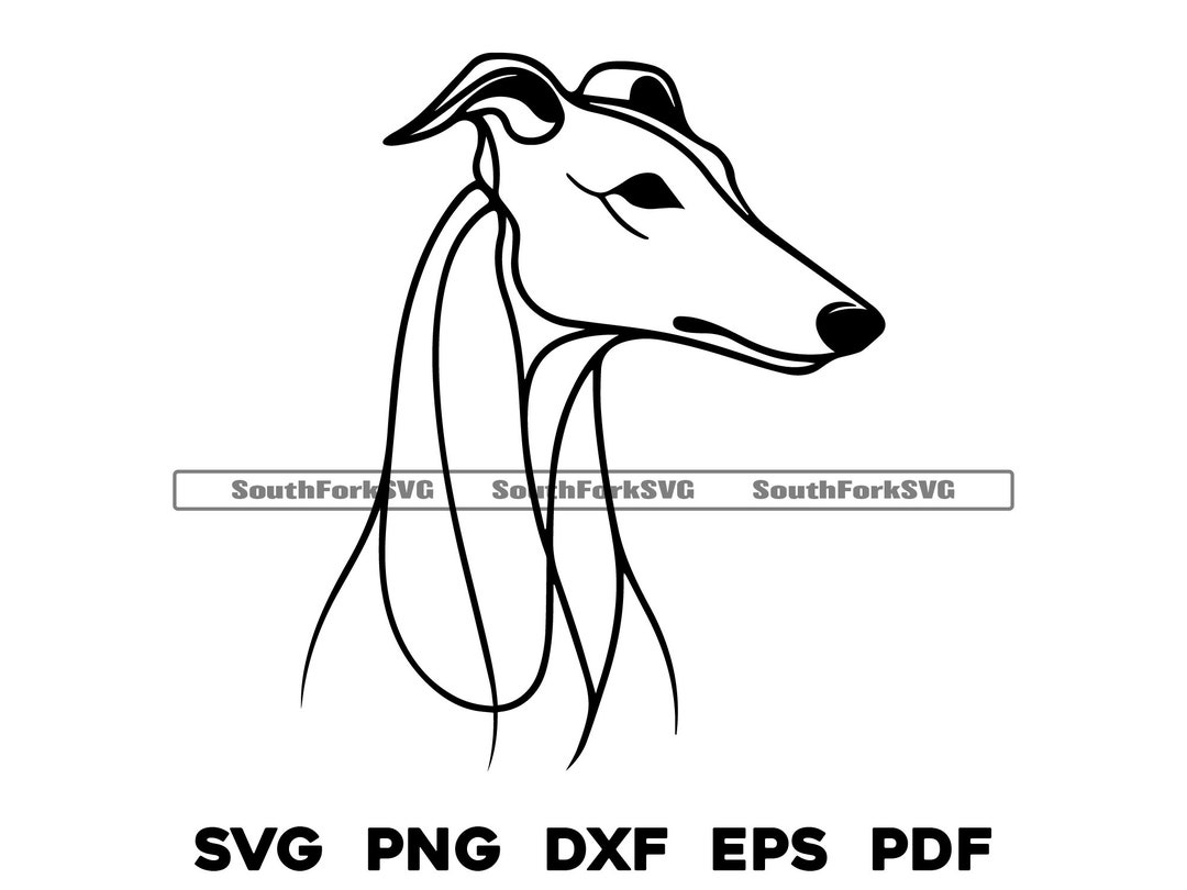 Greyhound Dog Line Art Design | Svg Png Dxf Eps Pdf | Vector Graphic ...