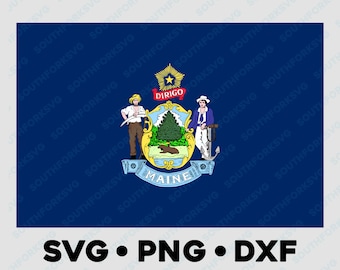 Maine State Flag Svg - Etsy
