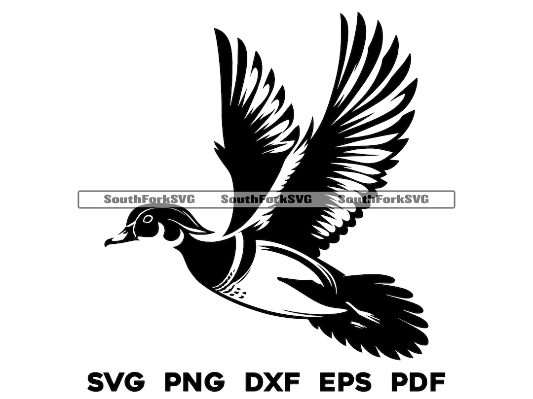 Flying Wood Duck Svg Png Dxf Eps Pdf | Vector Graphic Design Cut Print ...