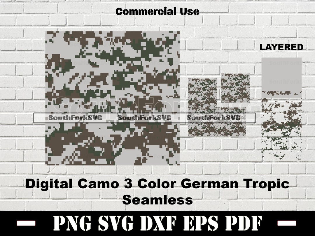 German Desert Digital Camo 3 Color Seamless Pattern | Svg Png Dxf Eps ...