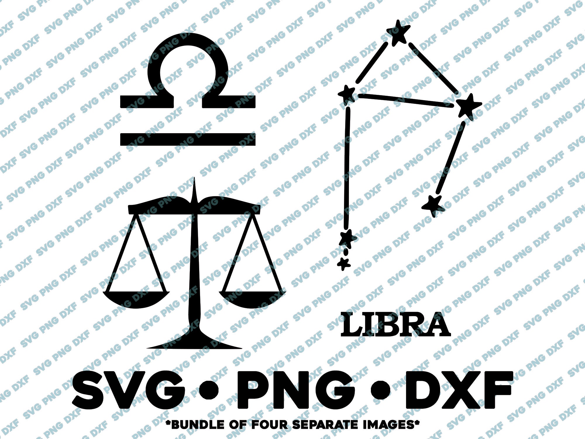 Libra Zodiac Bundle SVG PNG DXF Cut File for Silhouette Cameo Star Sign ...