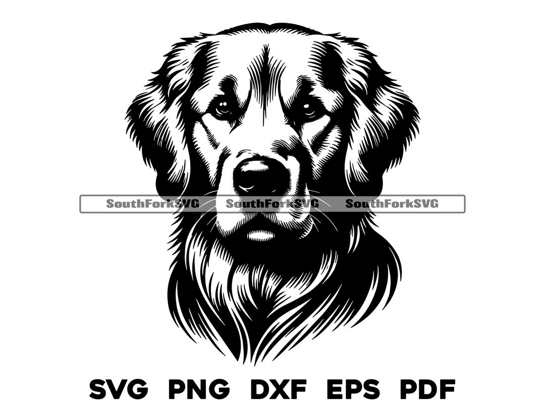 Golden Retriever Dog Head Design | Svg Png Dxf Eps Pdf | Vector Graphic ...