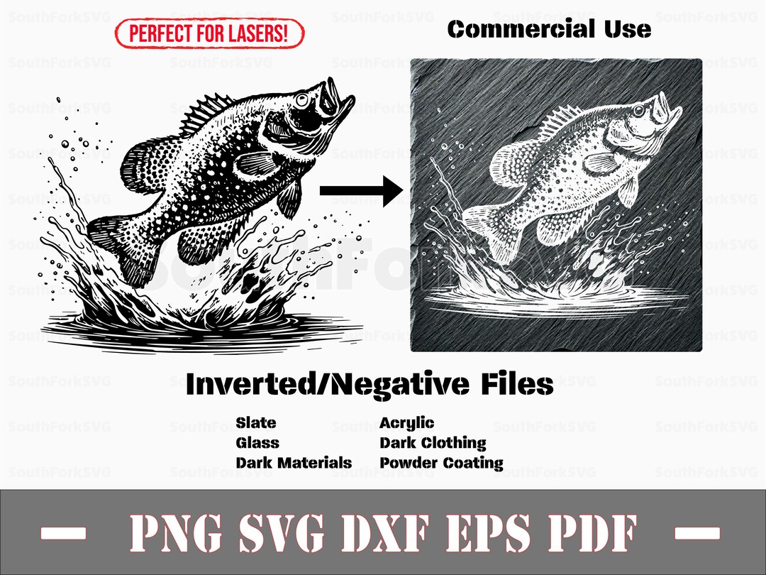 Inverted Crappie Jumping Svg Png Dxf Eps Pdf Vector Graphic Cut Print ...