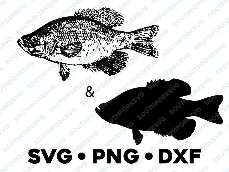 Crappie Bluegill Panfish Sunfish Bass SVG PNG DXF Vector - Etsy