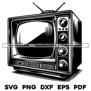 Old TV Television Set Design 1 | Svg Png Dxf Eps Pdf | Vector Graphic ...