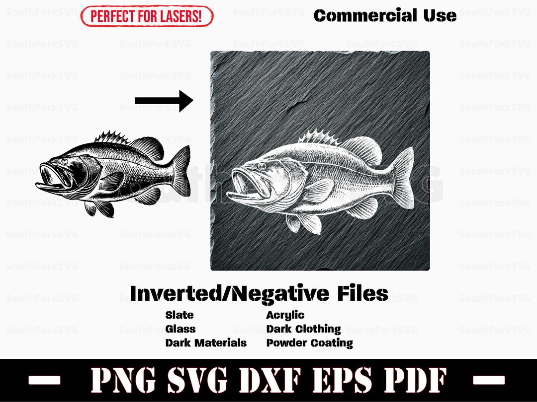 Inverted Largemouth Bass Svg Png Dxf Eps Pdf | Vector Graphic Cut Print ...