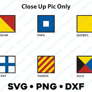 International Maritime Nautical Signal Flags Set 2 SVG PNG DXF Digital ...