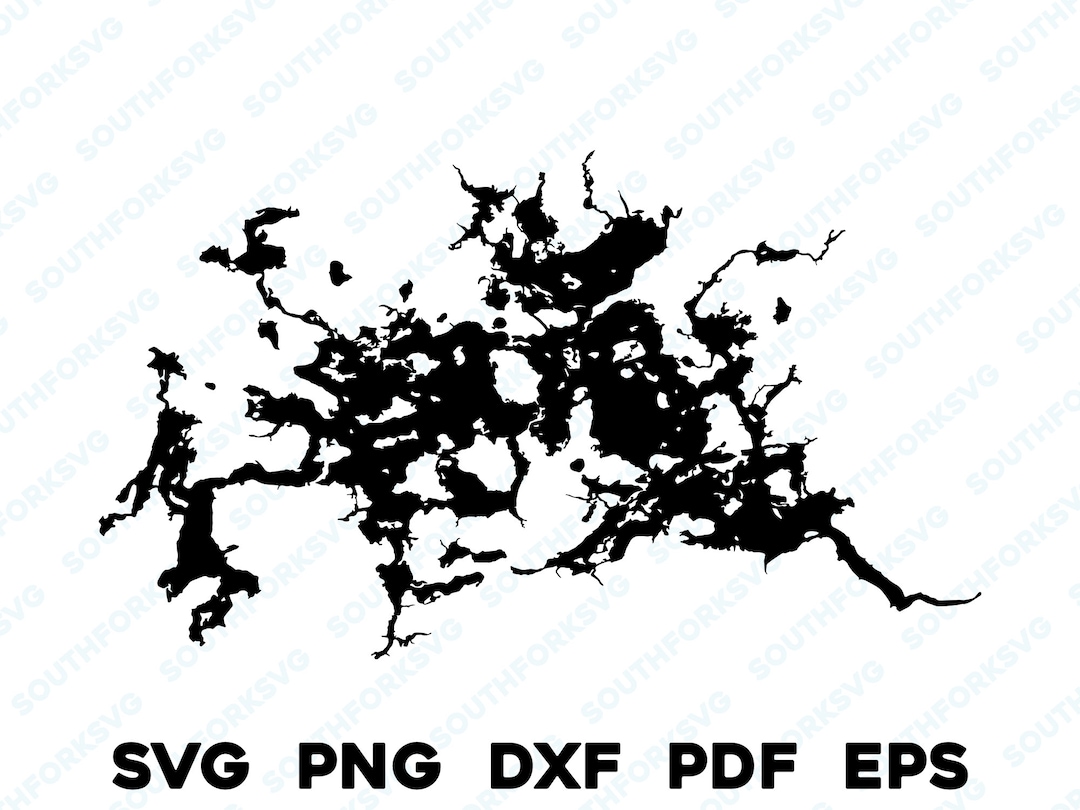 Chippewa Flowage Wisconsin Map Shape Silhouette Svg Png Dxf Pdf Eps ...