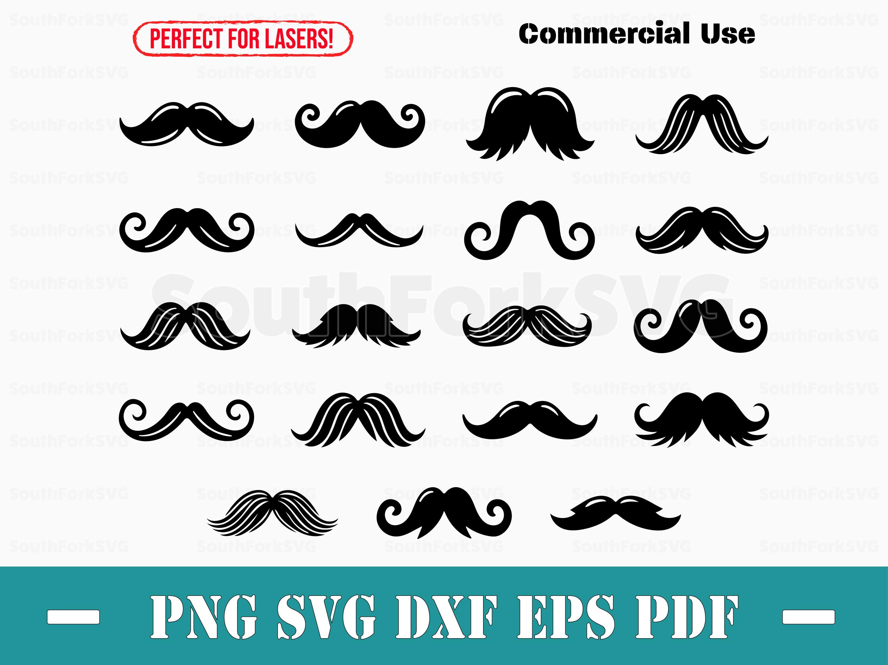Simple Mustaches SVG Bundle Svg Png Dxf Eps Pdf | Vector Graphic Cut ...