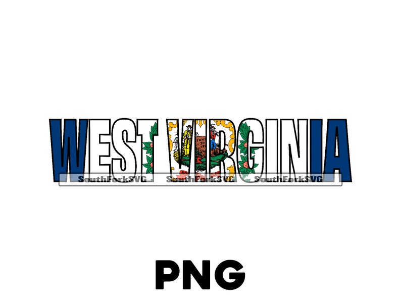 West Virginia State Flag Name Design | PNG ONLY | Graphic Design Print ...