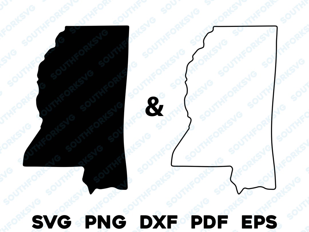 Simple Mississippi State Silhouette & Outline Shapes Svg Png Dxf Pdf ...
