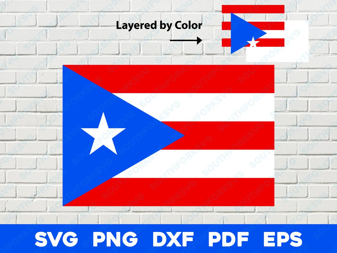 Puerto Rico Flag Svg Png Dxf Eps Pdf Vector Graphic Design Digital File ...