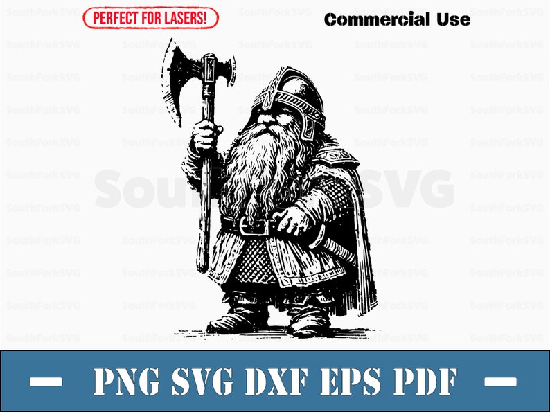 Laser Engrave File Dwarf Svg Png Dxf Eps Pdf Vector Graphic Design Cut ...