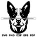 Blue Heeler Dog Head Design | Svg Png Dxf Eps Pdf | Vector Graphic Cut ...