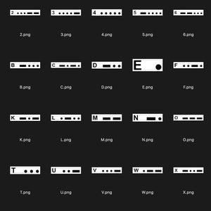Morse Code Alphabet and Numbers 0-9 SVG PNG DXF Vector Graphic - Etsy