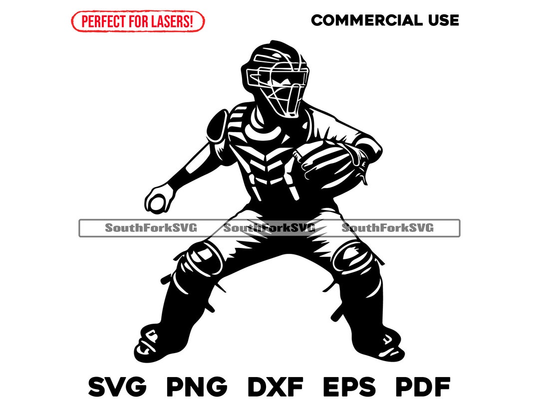 Baseball Catcher Design | Svg Png Dxf Eps Pdf | Vector Graphic Design ...
