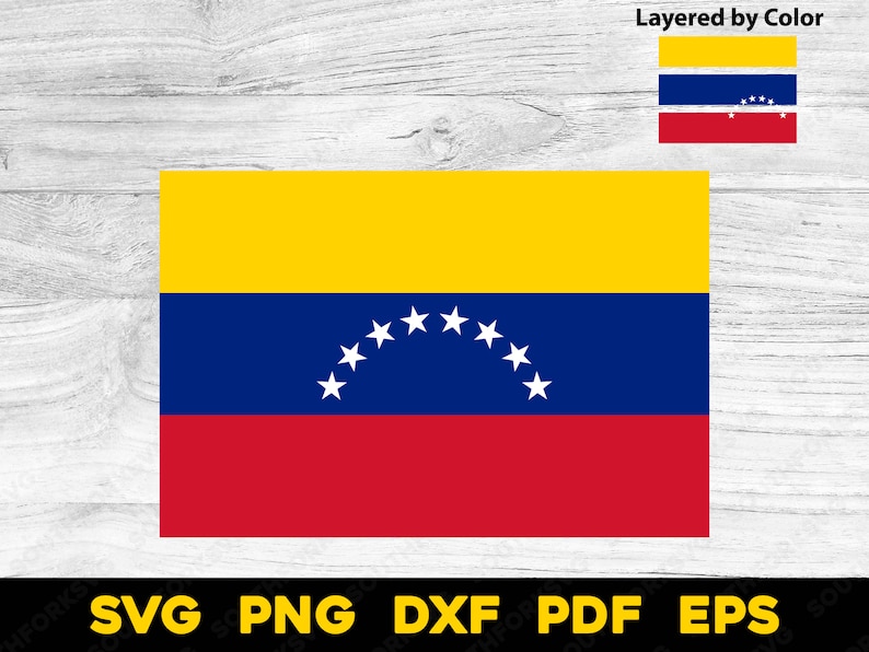 Bandera Nacional de Venezuela svg png dxf eps pdf / Layered by Color ...