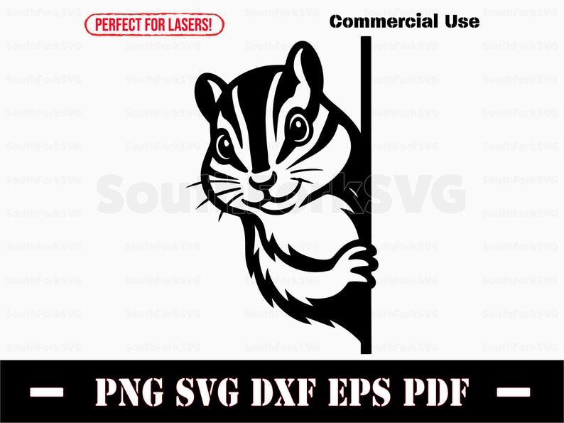 Peering Chipmunk Svg Png Dxf Eps Pdf | Vector Graphic Cut Laser Clip ...
