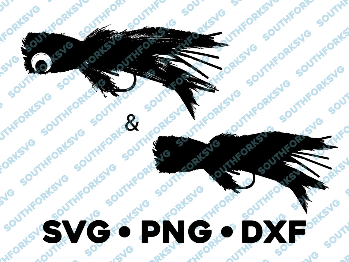 Fly Fishing Popper Pattern Lure SVG PNG DXF Dry Nymph Streamer | Etsy