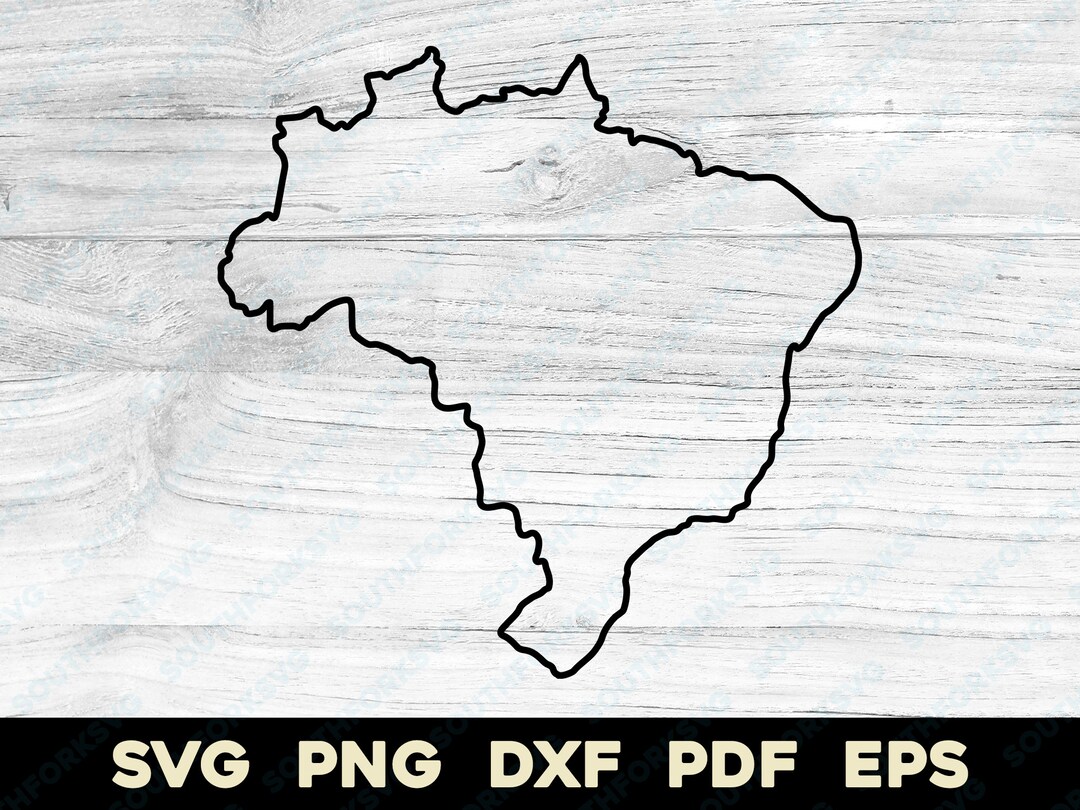 Brazil Country Outline Shapes | Svg Png Dxf Pdf Eps | Vector Graphic ...