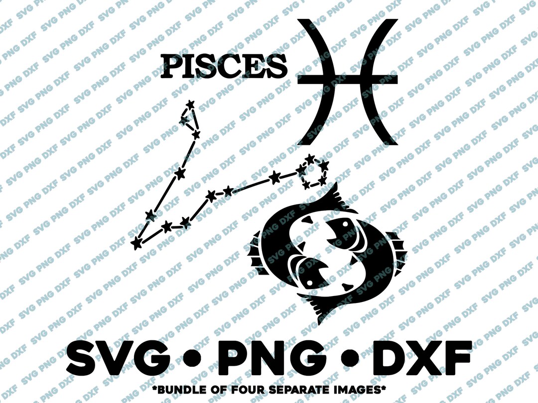 Pisces Zodiac Bundle SVG PNG DXF Cut File for Silhouette Cameo Star ...