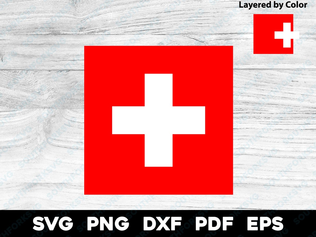 Switzerland National Country Flag | Svg Png Dxf Eps Pdf | Layered by ...