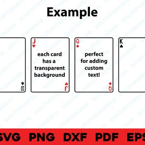 Full Playing Cards Deck BLANK Svg Png Dxf Eps Pdf Bundle Transparent ...