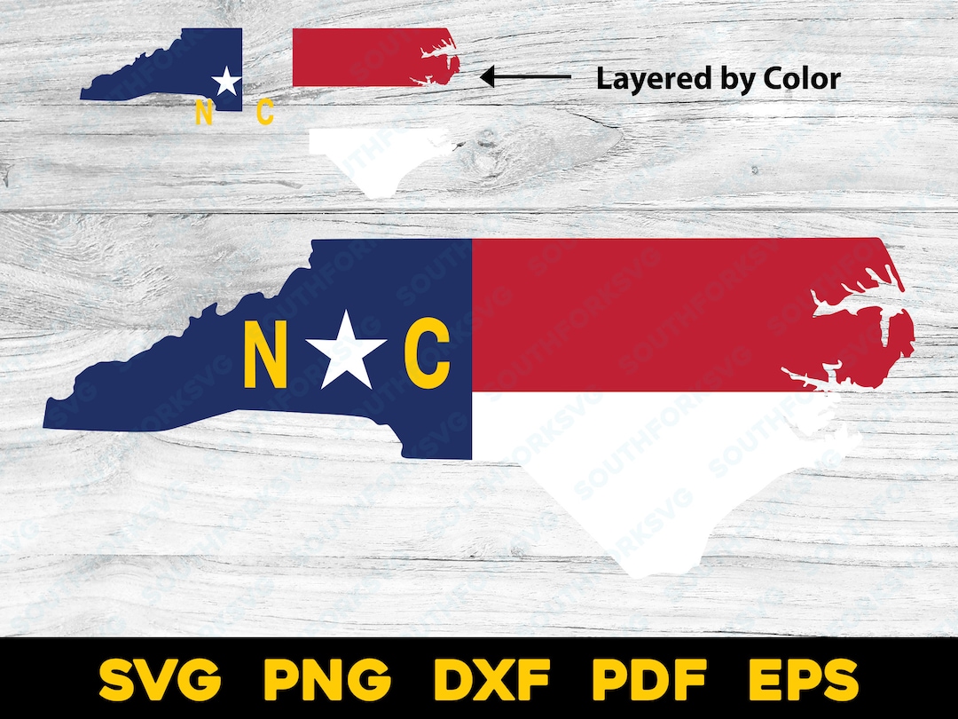 North Carolina State Shape Outline Flag Design Svg Png Dxf Pdf Eps ...