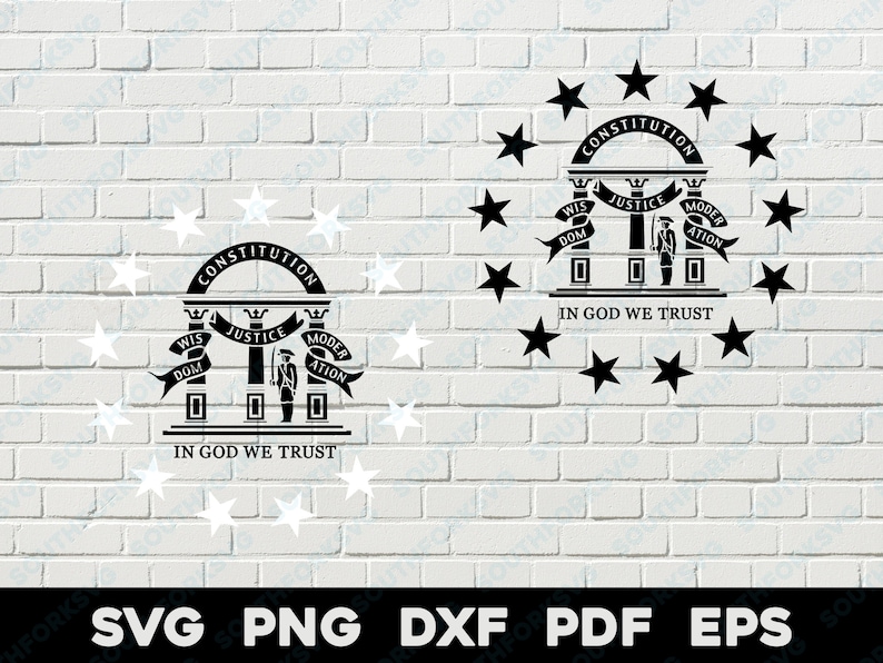 Georgia State Flag Svg Png Dxf Eps Pdf Vector Graphic Design - Etsy