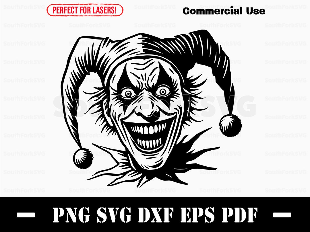 Joker Jester Clown Svg Png Dxf Eps Pdf Files | Cut Print Laser ...