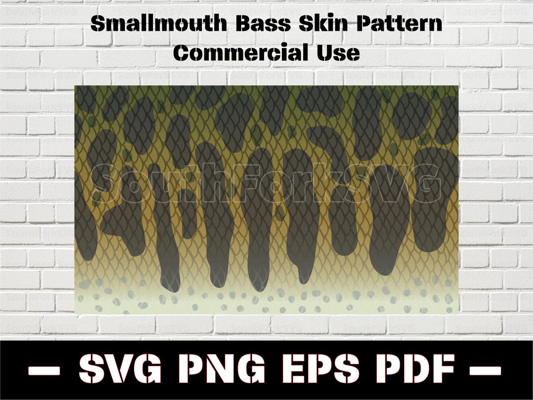 Smallmouth Bass Skin Pattern Svg Png Eps Pdf | Pike Perch Muskie Lake ...