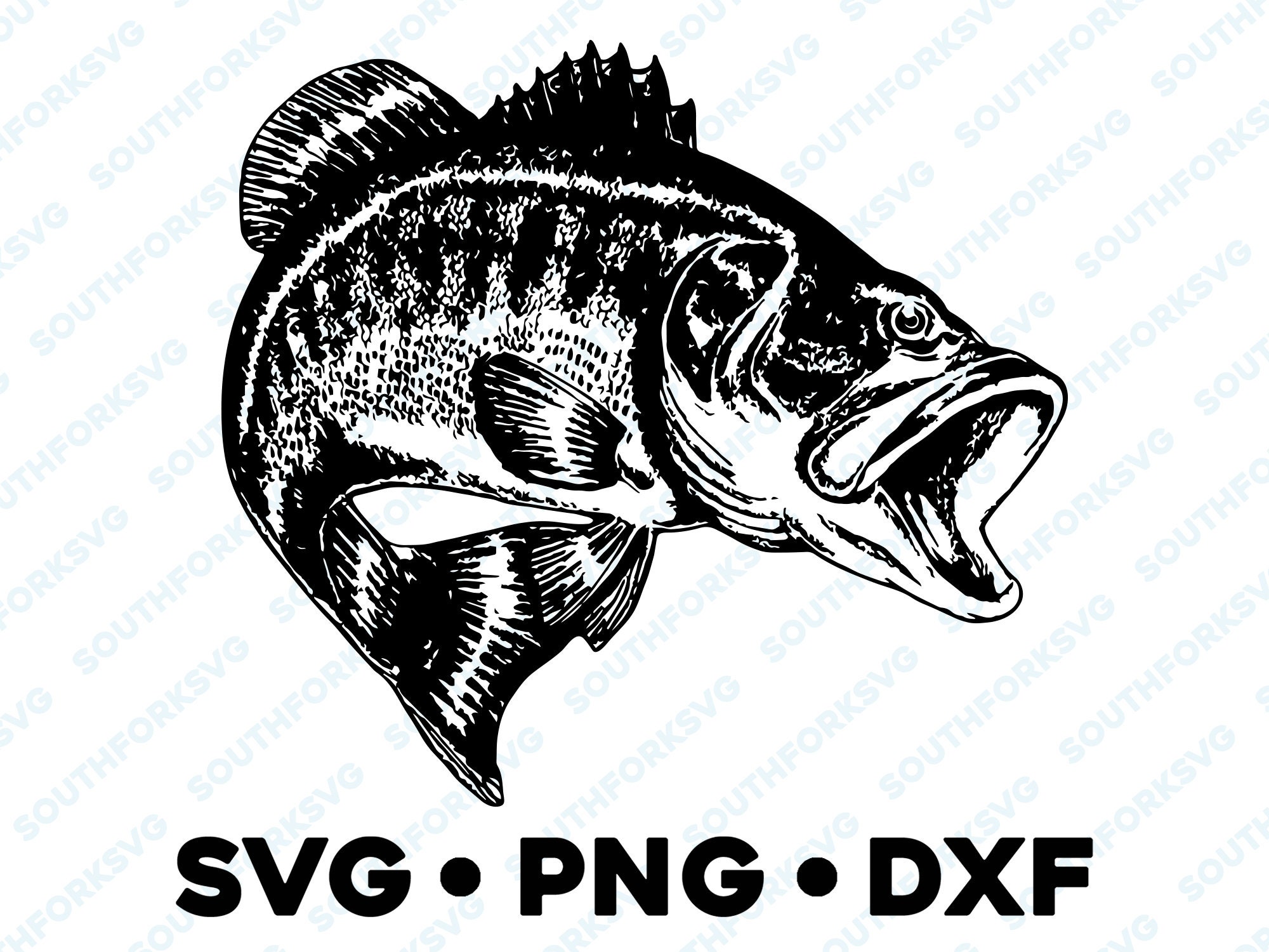 Largemouth Bass Springender Fisch SVG PNG DXF Vektor - Etsy Österreich