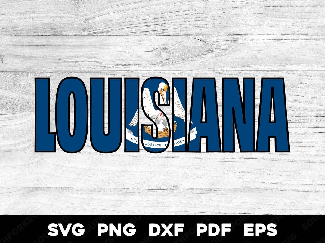 Louisiana State Flag Name Design | Svg Png Dxf Eps Pdf | Vector Graphic ...