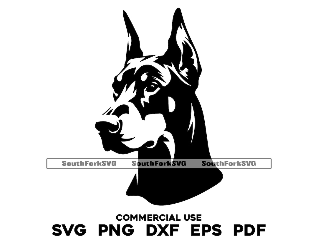 Dobermann Pinscher Dog Head Design | Svg Png Dxf Eps Pdf | Vector ...