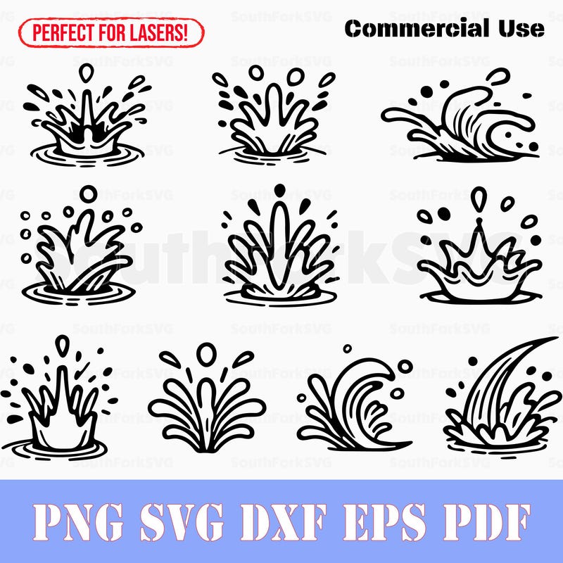 Water Splash Vector - Etsy