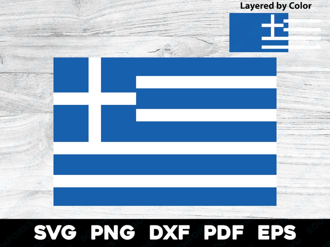 Greece Greek Flag Layered by Color | Svg Png Dxf Eps Pdf | Vector ...