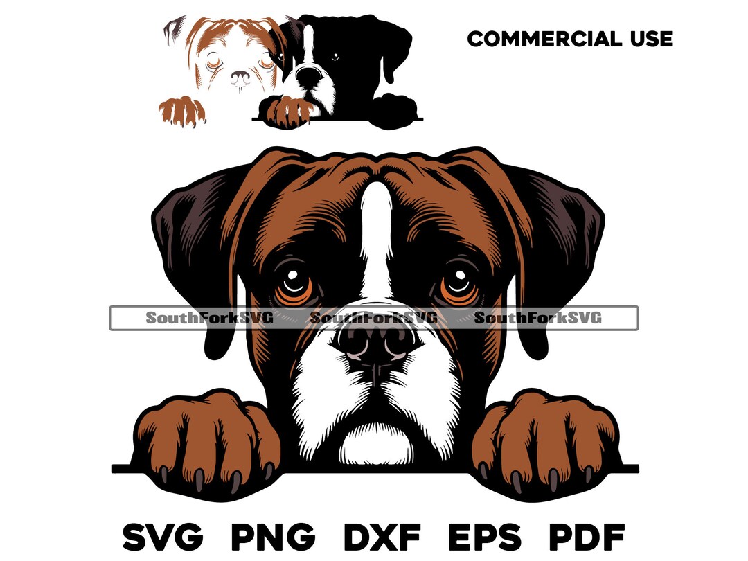 Peeking Boxer Dog Layered by Color Svg Png Dxf Eps Pdf | Vector Graphic ...