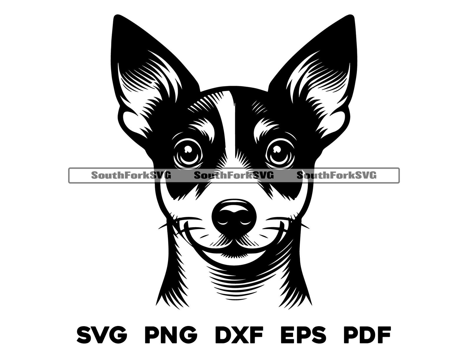 Rat Terrier Dog Head Design | Svg Png Dxf Eps Pdf | Vector Graphic Cut ...