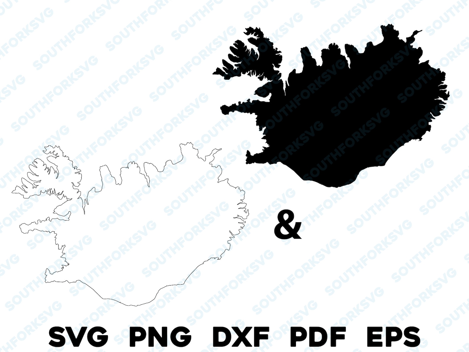 Iceland Country Silhouette & Outline Shapes Svg Png Dxf Pdf Eps Vector ...