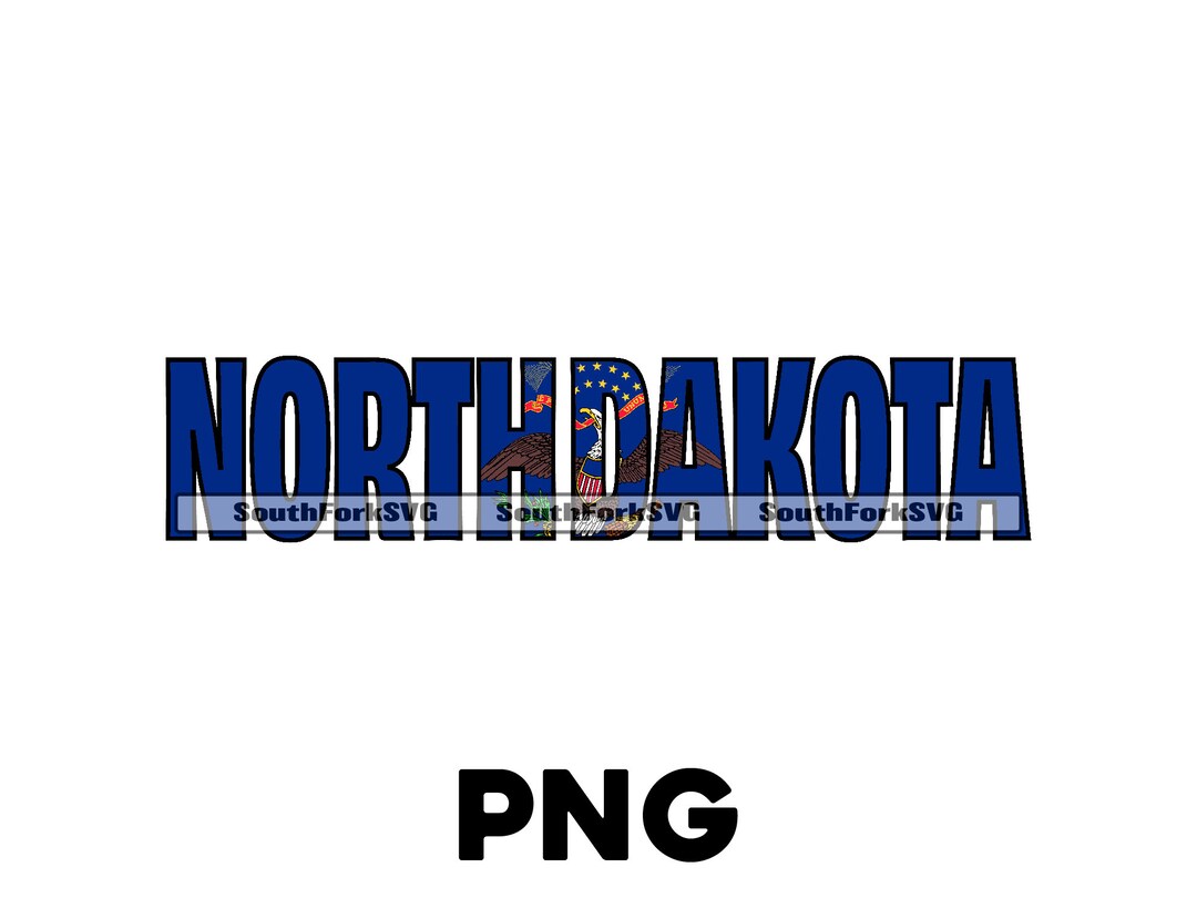 North Dakota State Flag Name Design | PNG ONLY | Graphic Design Print ...