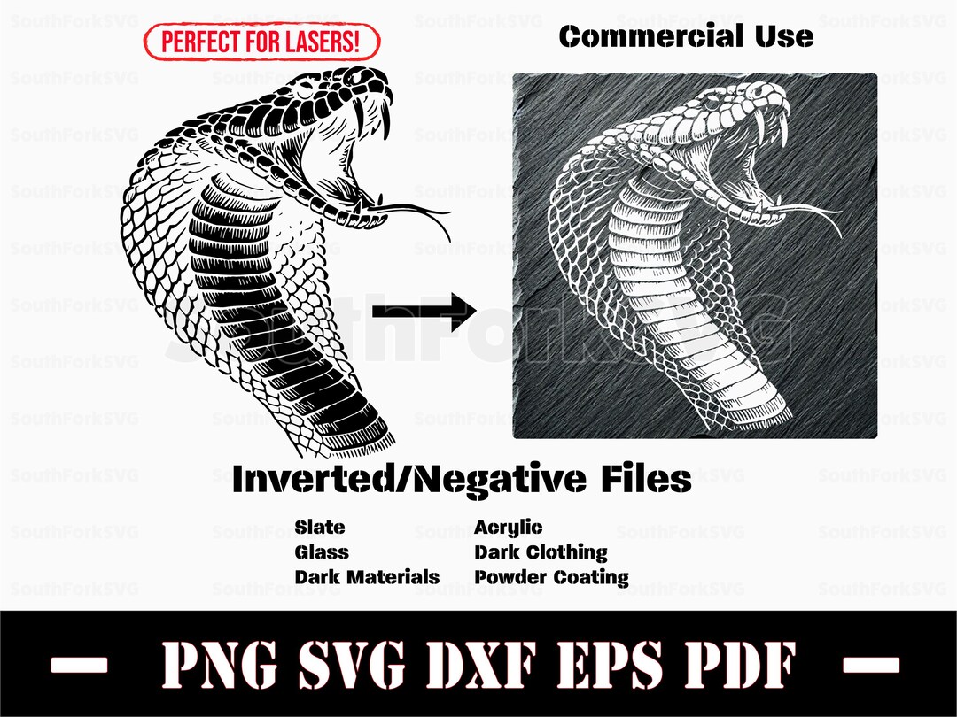 Inverted Hissing Cobra Snake Head Svg Png Dxf Eps Pdf Vector Graphic ...